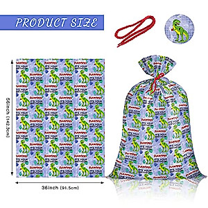 WRAPAHOLIC 56" Large Birthday Plastic Gift Bag - Dinosaurs and It Is Your Birthday Design for Baby Shower, Kids Birthdays, Parties, Celebrating, or Any Occasion - 56" H x 36" W