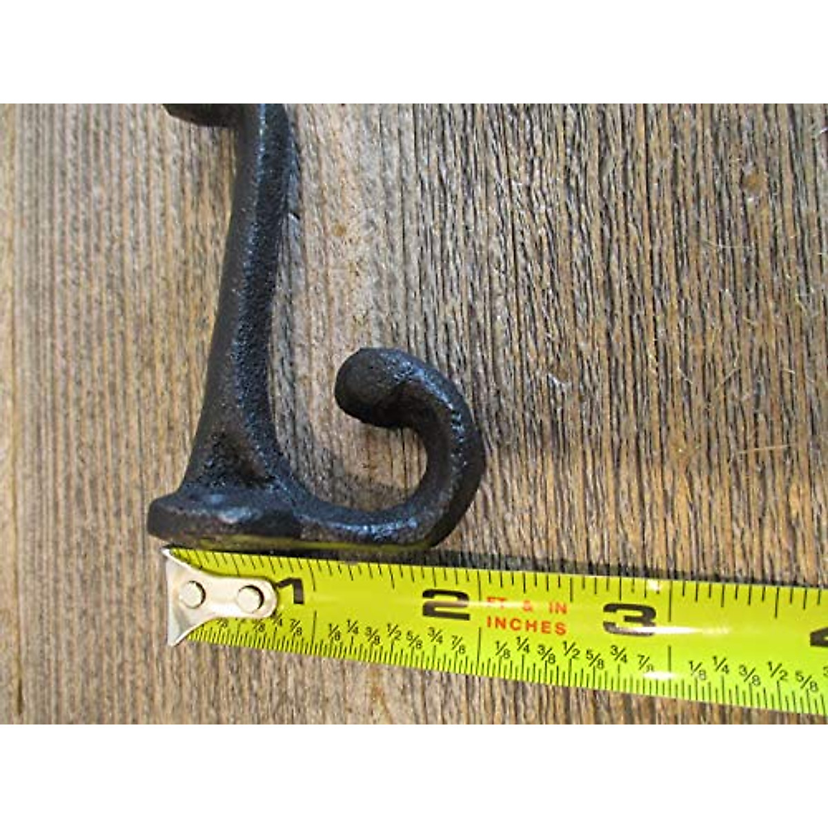 MIDWEST CRAFT HOUSE 5 Black Coat Hooks CAST Iron Acorn 3 1/4" Long HAT Wall School Towel
