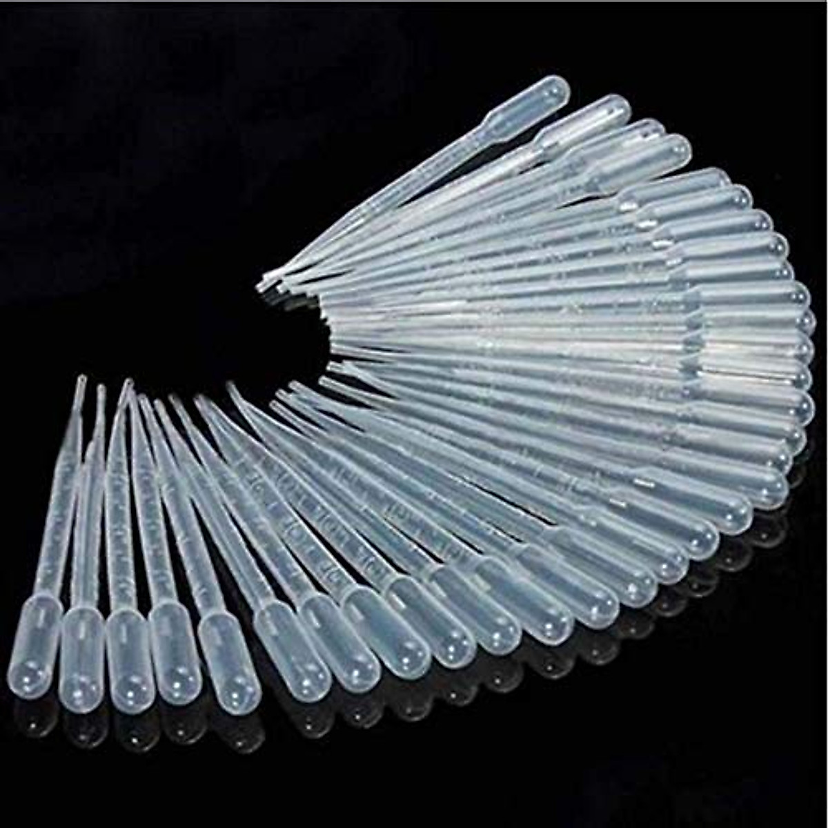 50pcs 0.5ml FWD Clear White Plastic Liquid Graduated Dropper Pasteur Transfer Pipette,Suitable for Essential Oils,Mixing Acrylic Paints& Science Laboratory (0.5ml)