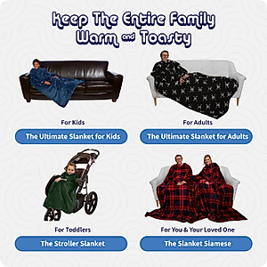 Slanket Kids Wearable Blanket with Sleeves - The Ultimate Kids Oversized Fleece Blanket with Foot Pocket - Lightweight, Plush, & Soft Plus Sized Wearable Blanket for Kids - 44”W x 60”L, Ruby Wine