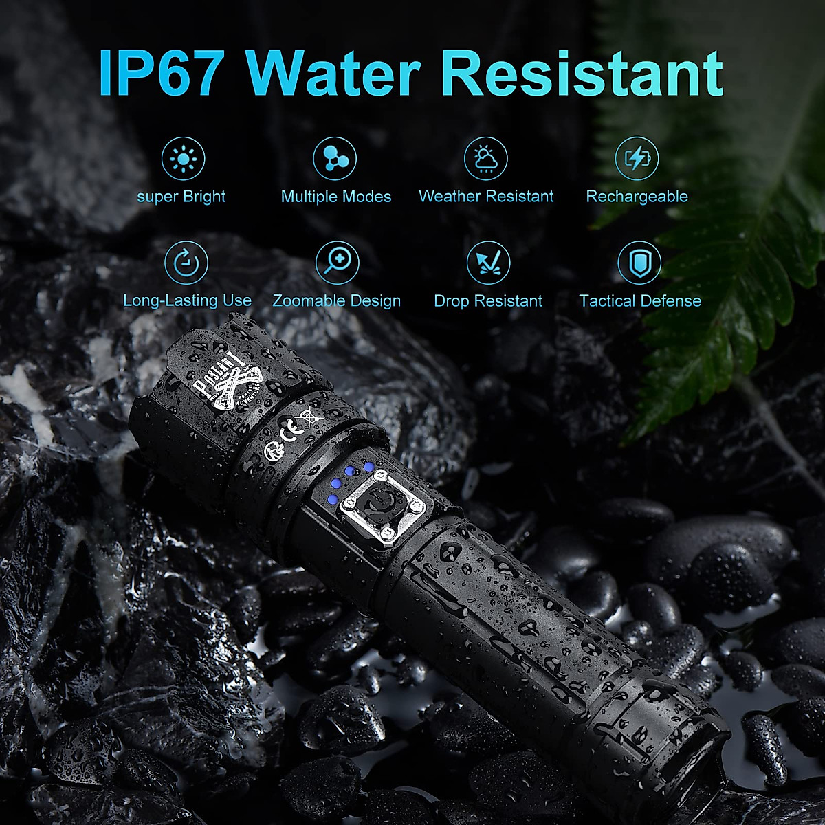 Poslani Flashlights LED High Lumens Rechargeable,Brightest 950000 lumens Flash Light, High Power Tactical Flashlight,Handheld Waterproof Flashlights for Emergency Camping Gift