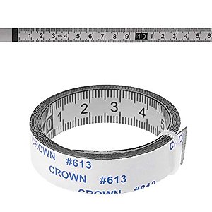 CHBC Self-Adhesive Measuring Tape with Adhesive Backing, Left To Right Reading, Right To Left, Middle to both sides, Stainless Steel, Miter Track Router Ruler (1M, Left to Right)