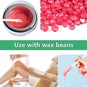 JANYUN 200 Pcs Wooden Eyebrow Waxing Sticks with Handle for Hair Removal - Face, Leg, Facial, and Eyebrow