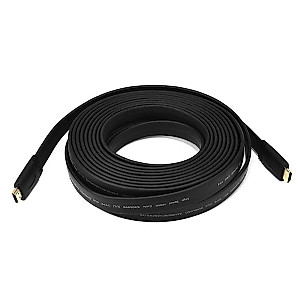 Monoprice Commercial Series Flat High Speed HDMI Cable, 4K @ 24Hz, 10.2Gbps, 24AWG, CL2, 3ft, Black