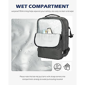 Hynes Eagle 20L Travel Backpack Carry on Backpack Women Men Personal Item Bag for Spirit Airlines Small Nylon Laptop Backpack 14 inches Grey