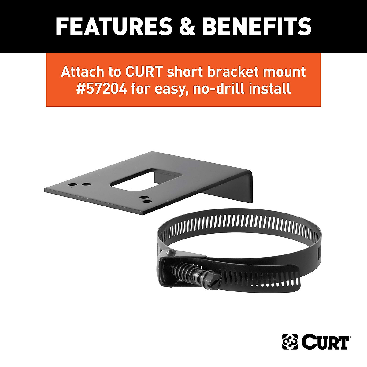 CURT 58300 Vehicle-Side Trailer Wiring Harness Mounting Bracket for 4-Way Flat