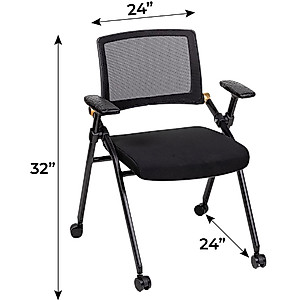 Triton Premium Poker Table Chair - Foldable and Long-Lasting Chairs with Padded Seats and Leather Armrests, Luxurious Vegas Style Casino Experience at Home (10 Chairs)