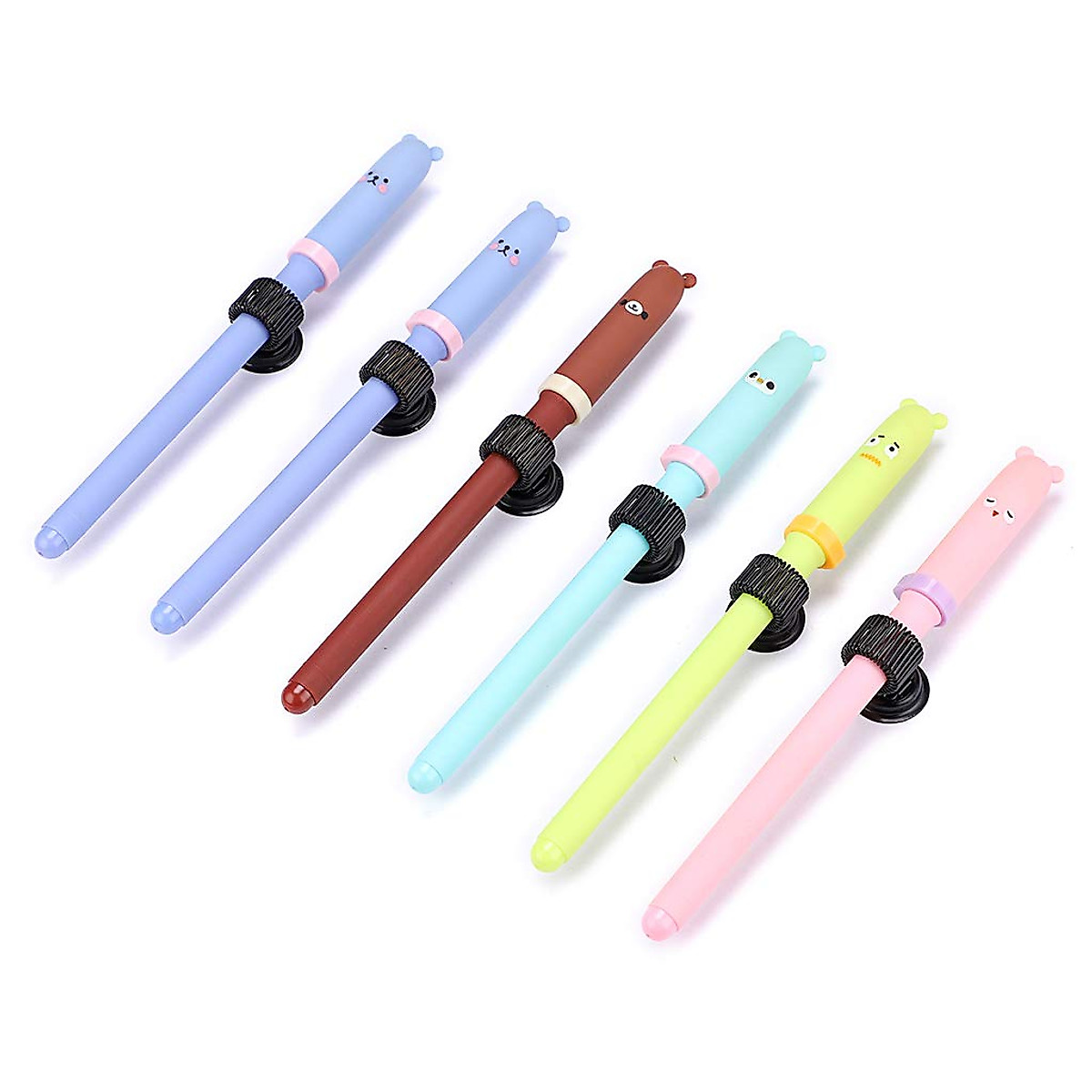 BTSKY 8 Pack Stainless Steel Magnetic Pen Holder Clips- Magnetic Pen Clip Holder Fit Any Size Pens Magnetic Push pins for Refrigerator Whiteboard Erase Board and Bulletion Board Map Black