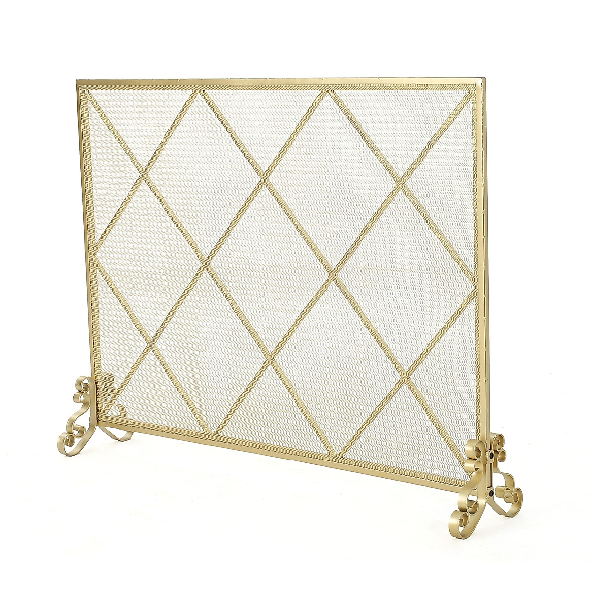 Christopher Knight Home Howell Single Panel Iron Fireplace Screen, Gold