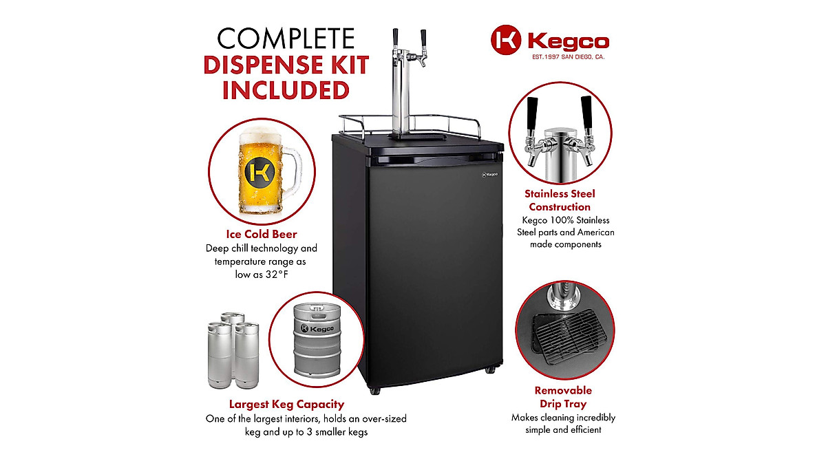 Kegco K199B-2P Kegerator: Premium Two Keg Cooler