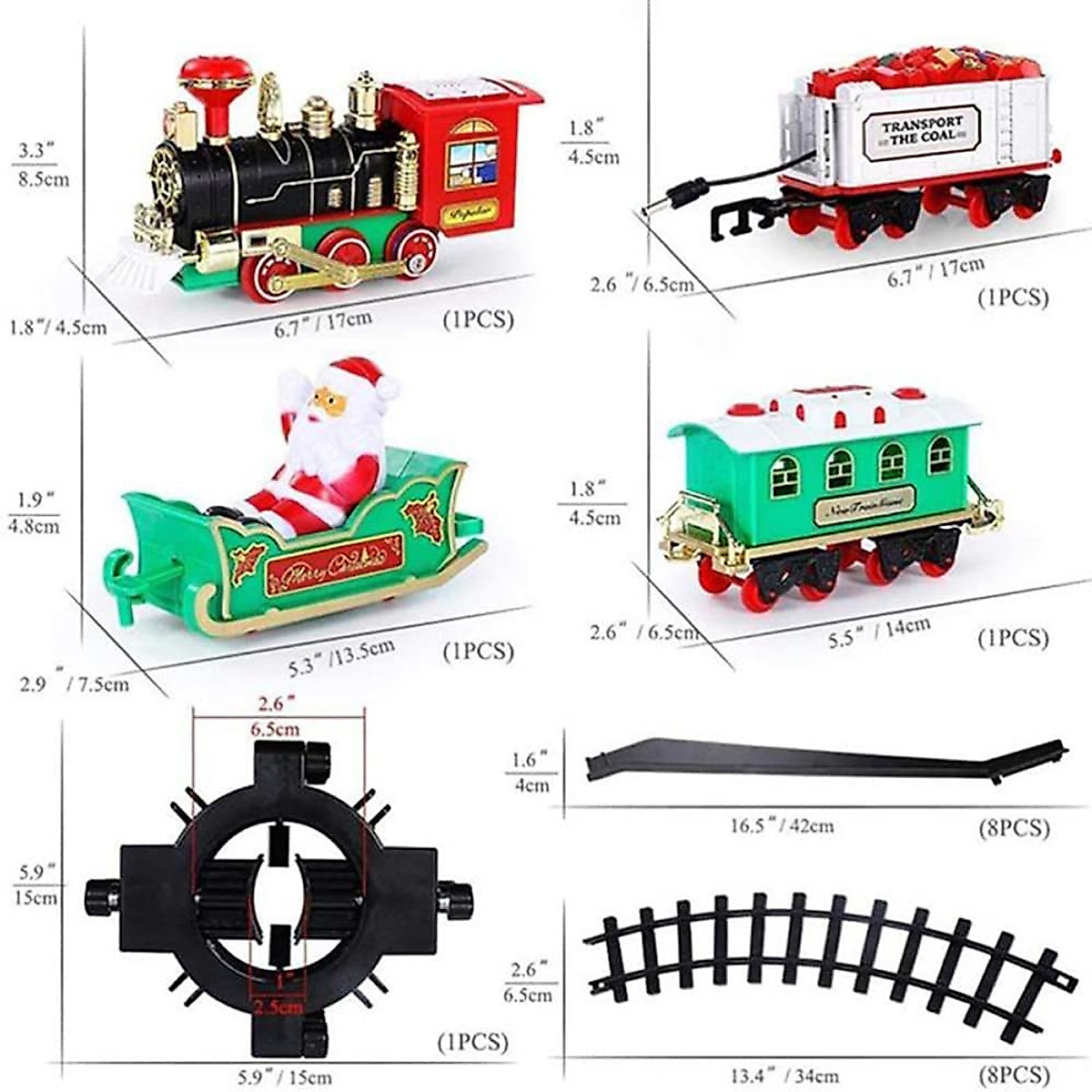WESTN Rail Toys Electric Train, Xmas Tree Decoration, Holiday Train Electric Toy, 35.64 Inch Diameter, Electric Train Set with Sound and Light, Hanging Tree, Xmas Decoration Gift