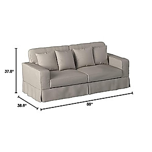 Sunset Trading Americana Slipcovered Sofa, 88", Light Gray