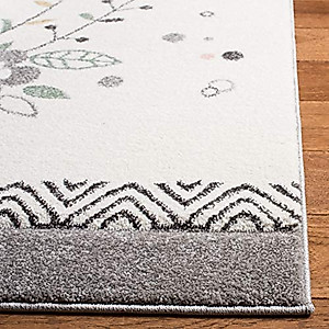 SAFAVIEH Carousel Kids Collection Accent Rug - 4' x 6', Ivory & Pink, Cat Design, Non-Shedding & Easy Care, Ideal for High Traffic Areas for Boys & Girls in Playroom, Nursery, Bedroom (CRK187A)