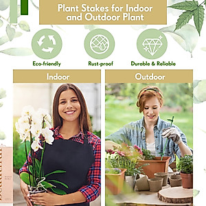 30 Pcs Adjustable Plant Support Stakes Garden Single Stem Support Stake Plant Cage Support Rings with Plant Clips and Connect Pipe for Orchid Rose Tomato, 12 Inch (Green)