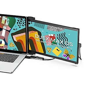 New Mobile Pixels Duex Max DS 14.1'' FHD Portable Monitor, USB Type-C/HDMI Plug and Play 1080p Laptop Monitor Extender, Portable Screen for 14'' to 17 '' Laptops, Mac/Windows/Android/Switch Compatible