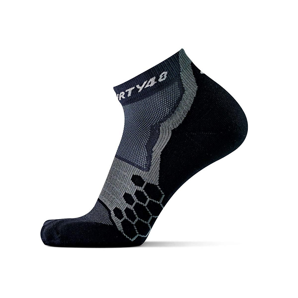 Thirty48 Performance Compression Low Cut Running Socks for Men and Women | More Compression Where Needed ([3 Pair] Black/Gray, XLarge - Women 11-13 // Men 12-14)
