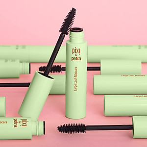 Pixi Beauty Large Lash Mascara - Bold Black 12ml | Intensely Volumizing Mascara | Buildable Formula | Lengthen and Plump Lashes | 0.4 Fl Oz