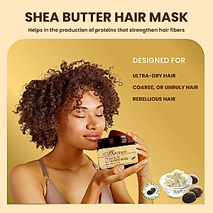 Savannah Hair Therapy Hair Mask for Damaged Hair with Shea Butter & Keratin – Hydrate, Repair & Rejuvenate with Deep Moisture Treatment for Dry, Damaged, and Curly Hair