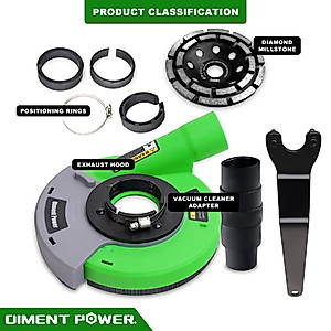 Diment Power Grinding Dust Shroud for Angle grinder 4 1/2-Inch / 5-Inch, Diamond Grinding Cup Wheel 5-Inch