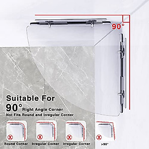 Bakzon Acrylic Corner Shower Shelves, 2 Pack Adhesive Shower Caddy Organizer for Tile Walls, Wall Mounted Clear Bathroom Shower Shelves for Inside Shower & Kitchen Storage