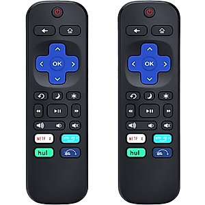 New Universal TV Remote Controls Exclusively for Roku TV,Compatible with TCL, Hisense, Onn, Sharp, Element, Westinghouse, and Philip Roku Serie Smart TVs (Not for Roku Stick or Box)(Pack of 2)