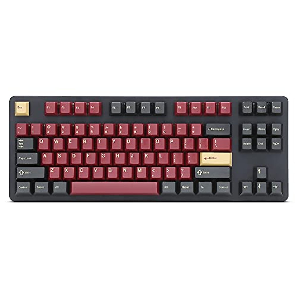 DROP GMK Redsuns Red Samurai Custom Mechanical Keyboard Keycap Set - 153-keys, Doubleshot, Cherry Profile, for 60%, 65%, TKL, Full-Size Layouts, and More (Red, Base Kit)
