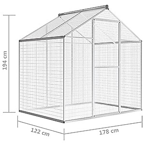 Aluminum Outdoor Aviary with Heavy-Duty Hinged Door, Versatile Walk-in Aviary, Large Bird Cage, Aluminum Wire Mesh Walls Pet House 70.1" x 48" x 76.4"