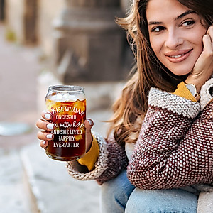 9CLEVER A Wise Woman Once Said I'm Outta Here - Retirement Gifts for Women, Coworker - Retirement Going Away Goodbye - Farewell Gifts for Coworkers, Funny Retirement Gift for Man, 16 Oz Can Glass