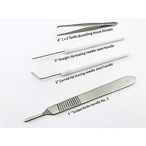 Dissection Kit - 20 Pieces for Anatomy Biology Lab Experiment with Scalpel Blades, Two Pairs Large Gloves, and Organizer Storage Case