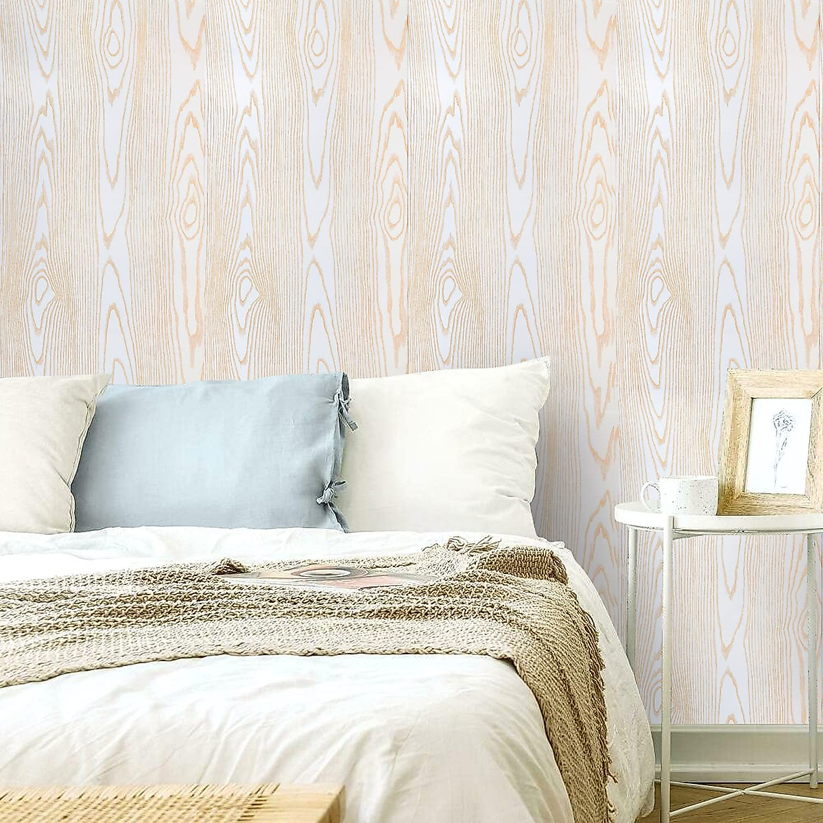 Orainege Gold Wood Contact Paper Gold and White Peel and Stick Wallpaper 17.7in x118.1in Gold Wood Grain Removable Wallpaper White and Gold Decorative Self Adhesive Contact Paper Bedroom Kitchen