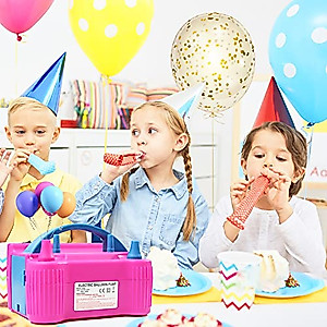 Kaucytue Balloons Pump Electric Kit, Portable Dual Nozzle Electric Balloon Inflator 110V-120V, Electric Balloon Blower Pump for Party Decorations, Birthday, Christmas, Wedding