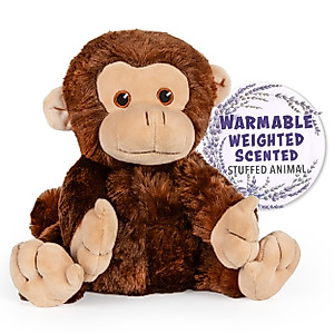 Warm Pals - Marvin The Monkey - 1.5lbs - Cozy Microwavable Lavender Scented Plush Toys - Heated Stuffed Animal - Heatable Coolable Bedtime Comfort Plushie