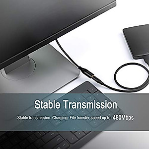 Fesgear USB 2.0 Extension Cable: 2 Pack 6ft USB 2.0 Type A Male to Female Extension Cord Data Transfer Extender with Gold-Plated Connector for USB Flash Drive/Hard Drive/Mouse/Printer (Black)