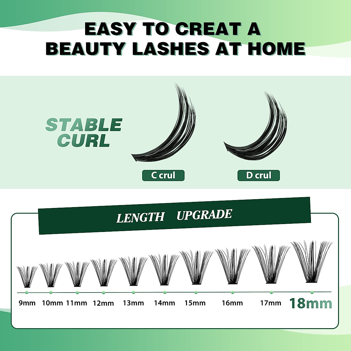 Lash Clusters 300Pcs Individual Lashes 40D 0.07D Curl 9-18MMIX Lash Extensions Clusters Lashes Soft&Natural False Eyelashes Individual DIY Eyelash Extension at Home(40D-0.07D,9-18MIX)