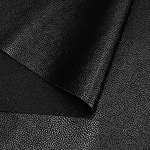 Black Faux Leather Roll for Upholstery Crafts, Pebbled Pattern Soft Vinyl Fabric Perfect for Leather Furniture, Sofa, Chair Projects and Wallets Handbags Jewlery Making 17.7x53 Inch, XHT-43299
