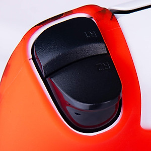 YoRHa Studded Printing Silicone Cover Skin Case for PS5 Controller x 2(Red+Blue) with Pro Thumb Grips x 8