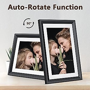 FRAMEO 10.1 Inch Digital Picture Frame WiFi, Smart Digital Photo Frame with 1280x800 IPS Touch Screen Display, Built-in 16GB Storage, Auto-Rotate, Easy Setup, Share Photos and Videos via Frameo App