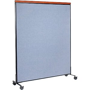 Global Industrial 60-1/4"W x 100-1/2"H Deluxe Mobile Office Partition Panel, Blue