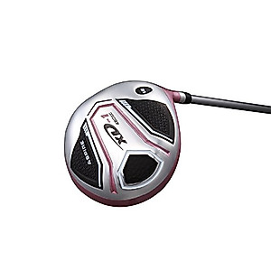Aspire XD1 Ladies Womens Complete Right Handed Golf Clubs Set Includes Titanium Driver, S.S. Fairway, S.S. Hybrid, S.S. 6-PW Irons, Putter, Stand Bag, 3 H/C's Pink (Cherry Right Petite Size -1")