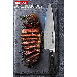 KONOLL Chef Knife Professional 8" Kitchen Knife German HC Stainless Steel Meat Vegetables Knives with Gift Box