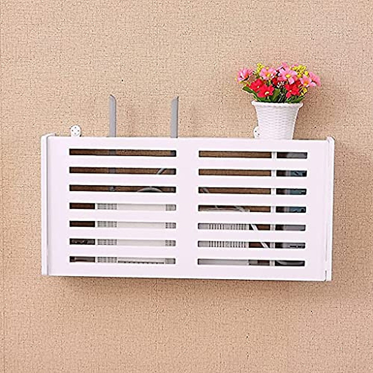 Network Cable Box WiFi Storage Box Box Multimedia Shielding Box Wall Home Wireless Network Router Wall-Mounted Floating Rack