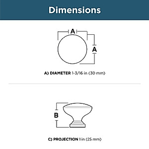 Franklin Brass Fulton Cabinet Knob, Champagne Bronze, 1-3/16 in (30mm) Dresser Drawer Pull, 10 Pack, P29523Z-CZ-B