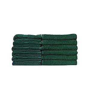 Linteum Textile Supply Premium Hand Towels (Hunter Green) Absorbent Towel Set with Ring Spun 100% Cotton Material for Hotel, Salon, Gym & More (24-Pack, 16x27 inches)