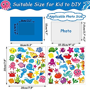 chiazllta 30 Pcs Summer Under The Sea Craft Kits for Kids Preschool Ocean Animal DIY Picture Frame Crafts Kindergarten Back to School Activities Game Classroom Bulletin Board Decorations