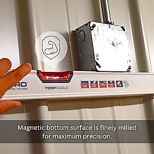 Kapro - 705 Eagle Magnetic Box Level - OPTIVISION & Plumb Site - Features 2% Gradient, Acrylic Vials, and Wall-Grip - For Masonry and Concrete Jobs - VPA Tested - 48 Inch