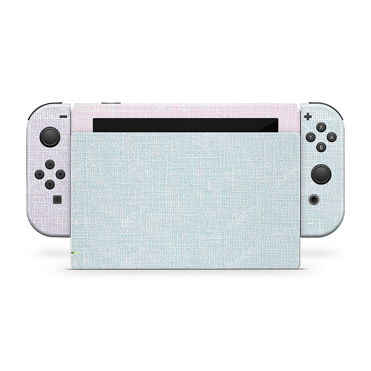 Tacky Design Retro Pastel Skin Compatible with Nintendo Switch Skin Wrap Cover, Fabric Texture Colorwave for Nintendo Switch Stickers, Premium Vinyl 3M Full Wrap Decal.