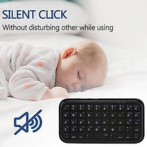 Wireless Bluetooth Keyboard Ultra Slim Silent Mini Wireless Keyboard Rechargeable Portable Pocket Keyboard Travel Size Handheld 49 Keys Cordless Keyboard for iPhone iPad Android Laptop Windows, Mac