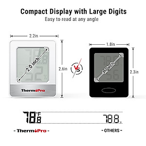 ThermoPro TP49 Digital Hygrometer Indoor Thermometer Humidity Meter Room Thermometer with Temperature and Humidity Monitor Mini Hygrometer Thermometer