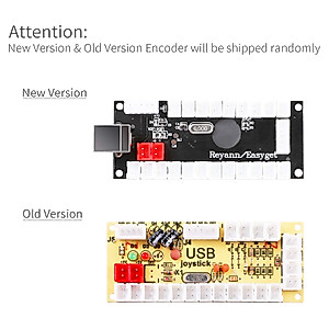 Easyget 2-Player DIY Arcade Kit USB to Joystick Arcade DIY Parts Kit For PC, Windows, MAME, Raspberry Pi - 2x Zero Delay USB Encoder + 2x Arcade Joystick + 20x Arcade Buttons Color: Red + Blue