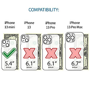 Dockem Wallet Case for iPhone 13 Mini with Built-in Metal Plate for Magnetic Mounting & 1 Lay-Flat Credit Card Holder Pockets Luxe M1, Canvas Style Synthetic Leather (5.4" iPhone 13 Mini, Black/Grey)